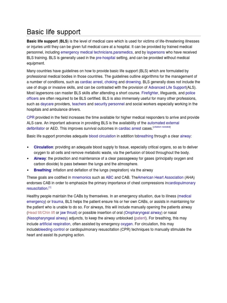 Basic Life Support | Download Free PDF | Emergency Services | Medicine