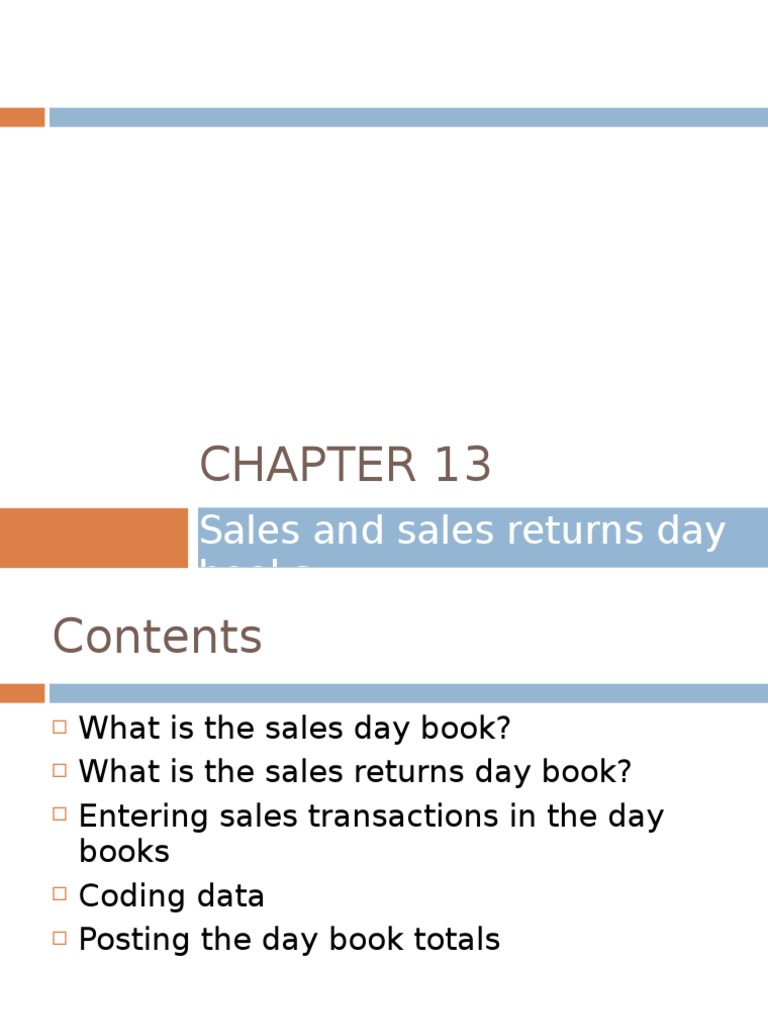 Sales and Returns Day Book Overview | PDF | Debits And Credits | Accounting