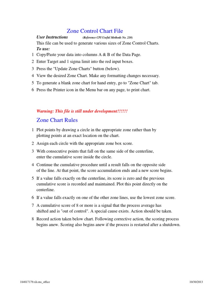 Zone Control Chart File: User Instructions To Use | PDF | Input/Output ...