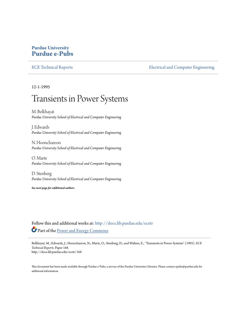 Transients in Power Systems Report | PDF