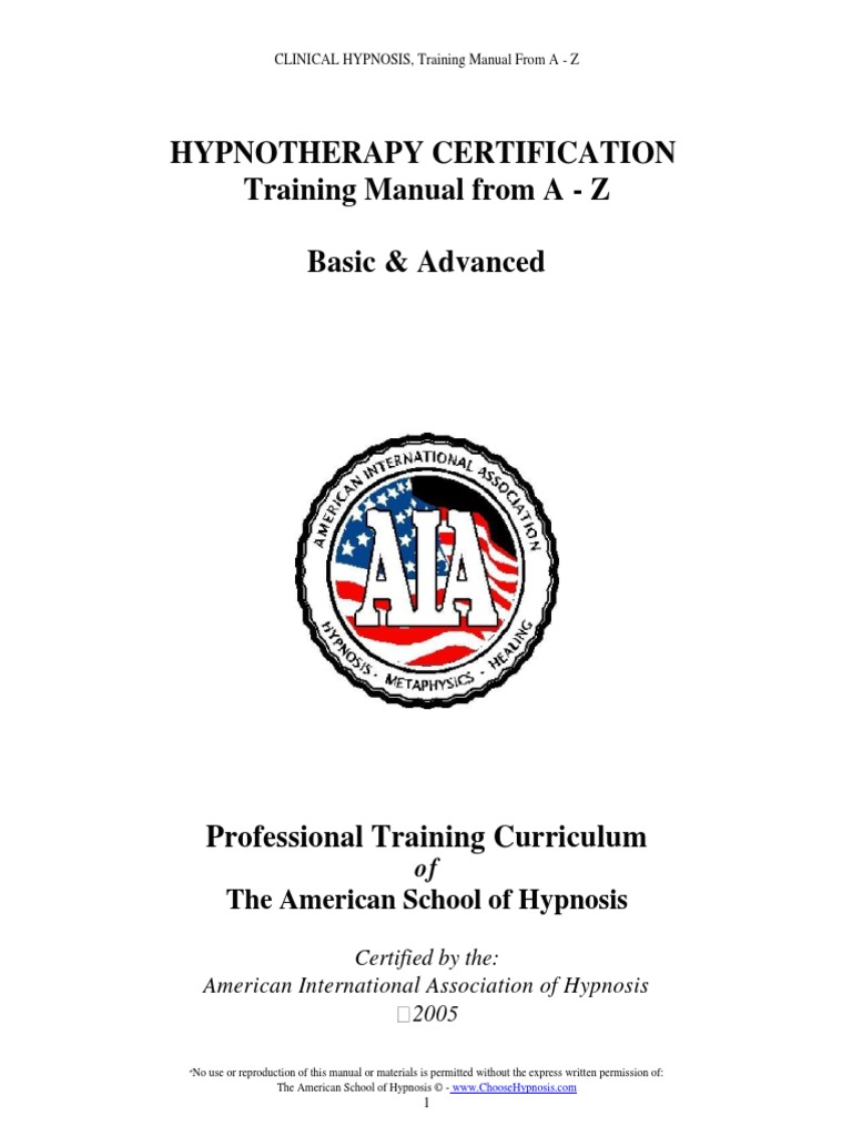 Self Hypnosis Script - For Clinical Hypnosis Manual | PDF | Hypnosis ...