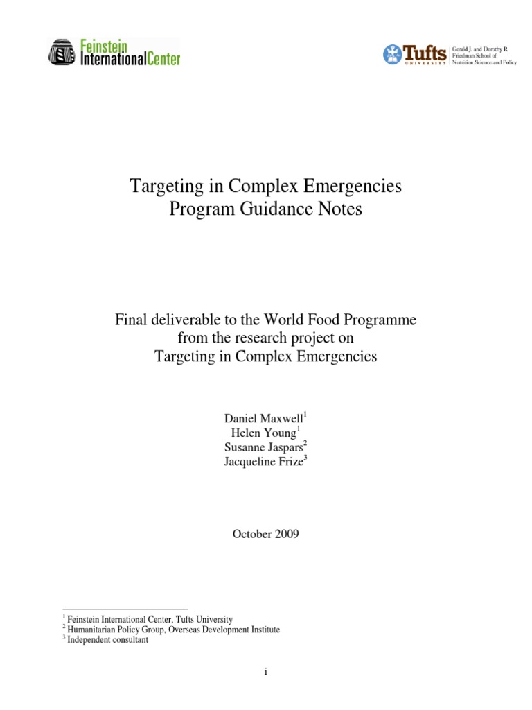 Targeting in Complex Emergencies: Program Guidance Notes | PDF ...