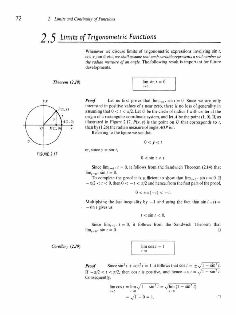 Limits Of Trigonometric Functions Pdf Sine Trigonometric Functions Free 30 Day Trial Scribd