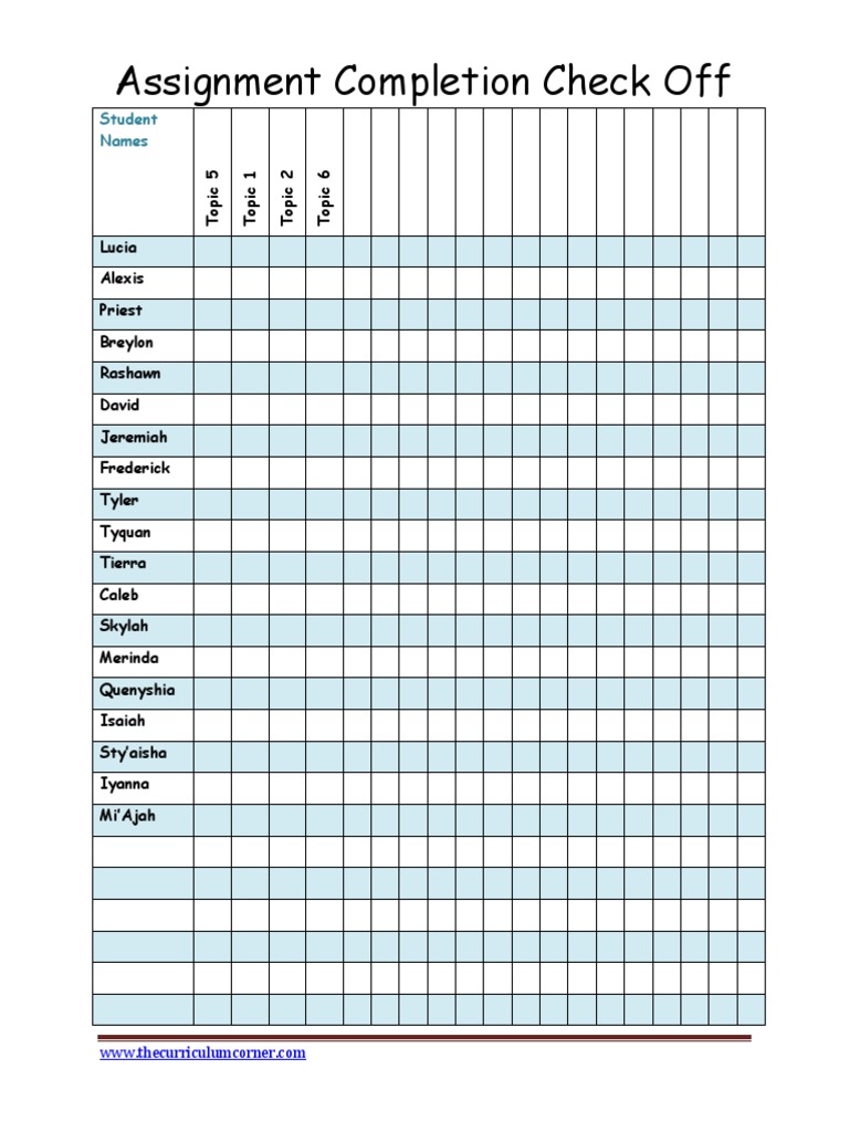 Student Assignment Checklist | PDF