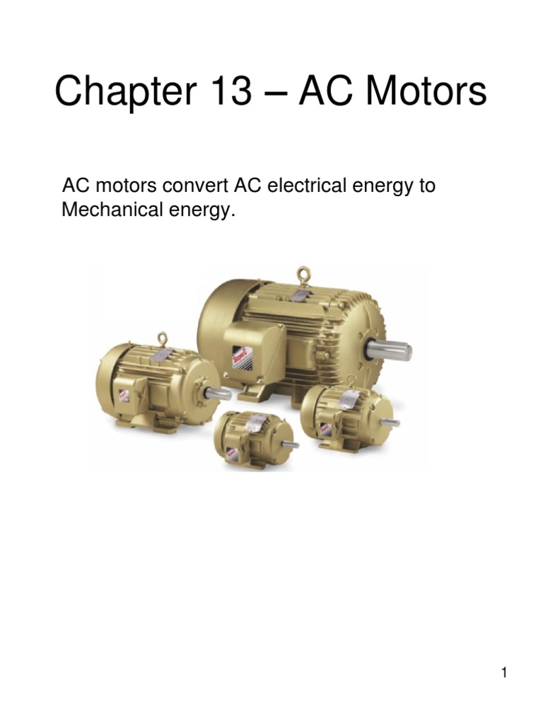 Chapter 13 – AC Motors.ppt | Electric Motor | Inductor
