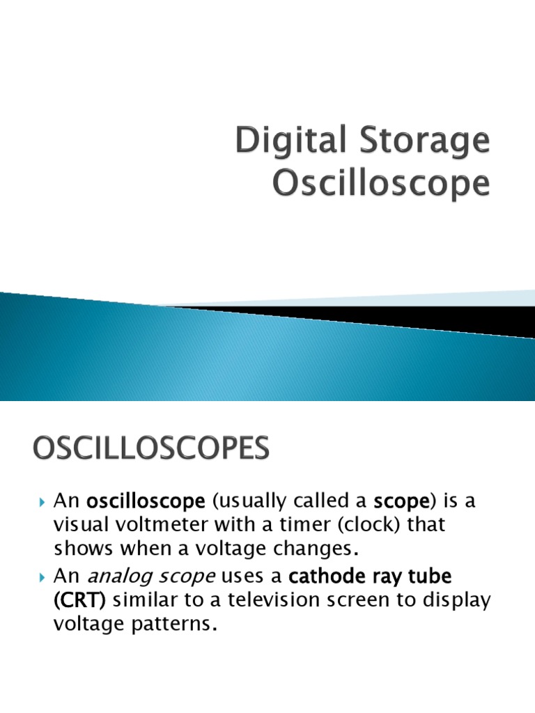 Digital Storage Oscilloscope | PDF | Electricity | Telecommunications Engineering