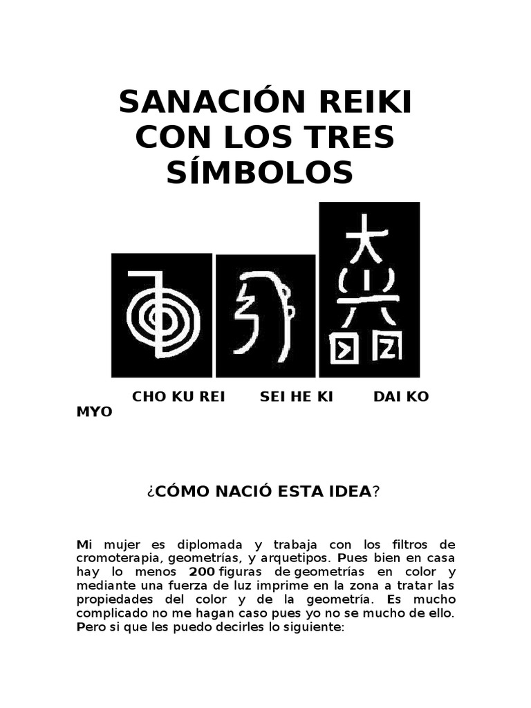 Sanando Con Los Tres Filtros Símbolos Del Reiki | PDF | Reiki | Ligero