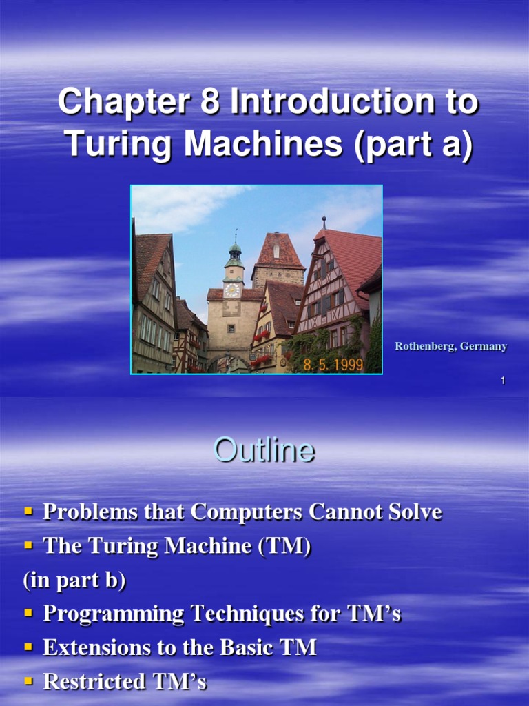 Chapter 8 Introduction To Turing Machines (Part A) | Download Free PDF ...