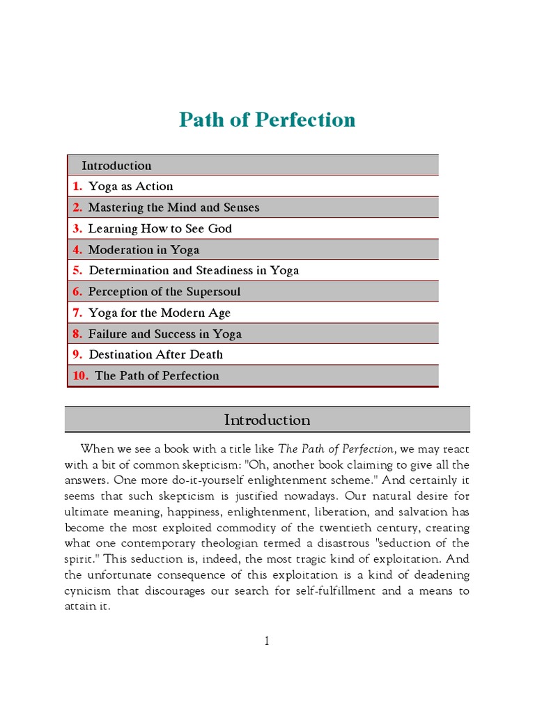 Path of Perfection | PDF | Yoga | Bhagavad Gita
