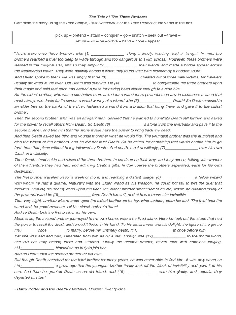 The Tale of The Three Brothers PDF | PDF | Fantasy