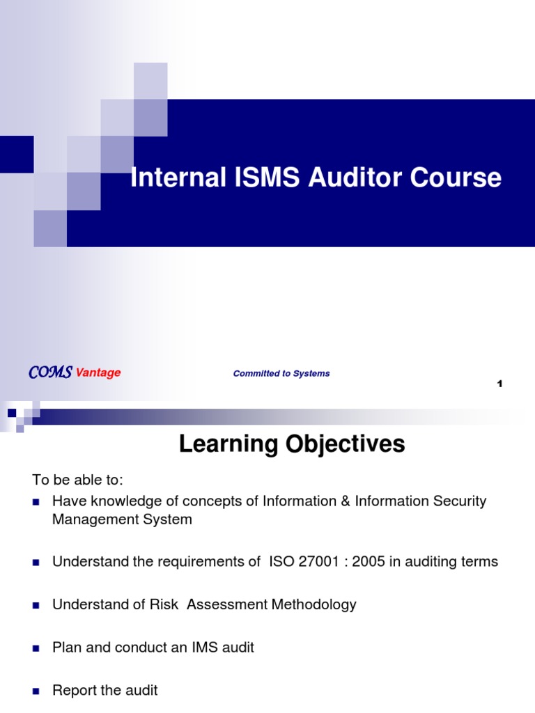 ISMS Internal Auditor Course | PDF | Information Security | Threat ...
