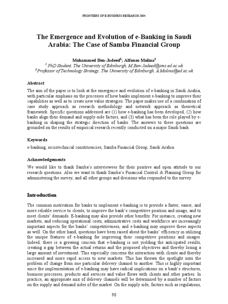 Case Study Samba | Download Free PDF | Online Banking | Banks & Banking