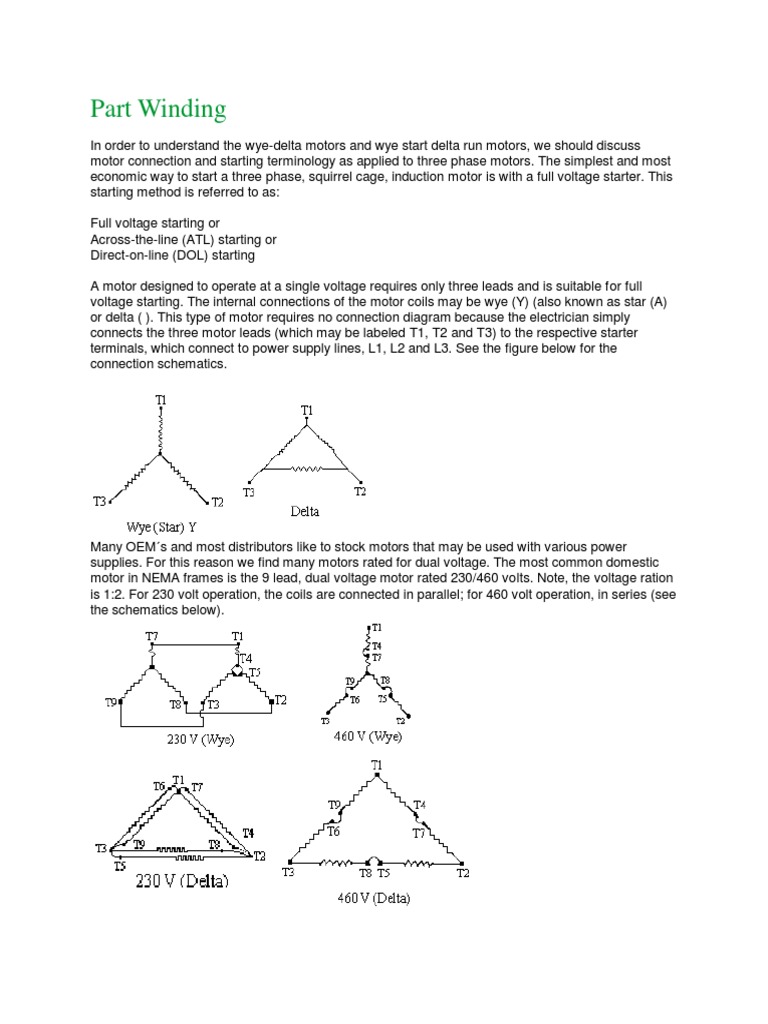 Part Winding Motor PDF | PDF | Power Supply | Physical Quantities