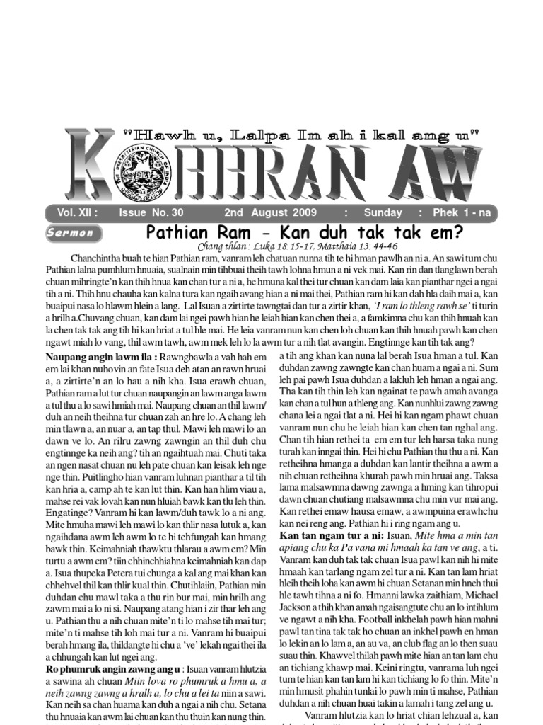 Kohhran Aw | PDF