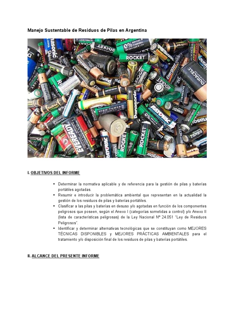 Manejo Sustentable de Residuos de Pilas | PDF | Mercurio (Elemento ...