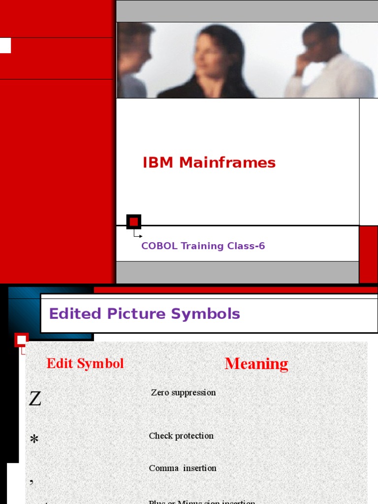 IBM Mainframes: COBOL Training Class-6 | PDF | Notation | Computer Programming