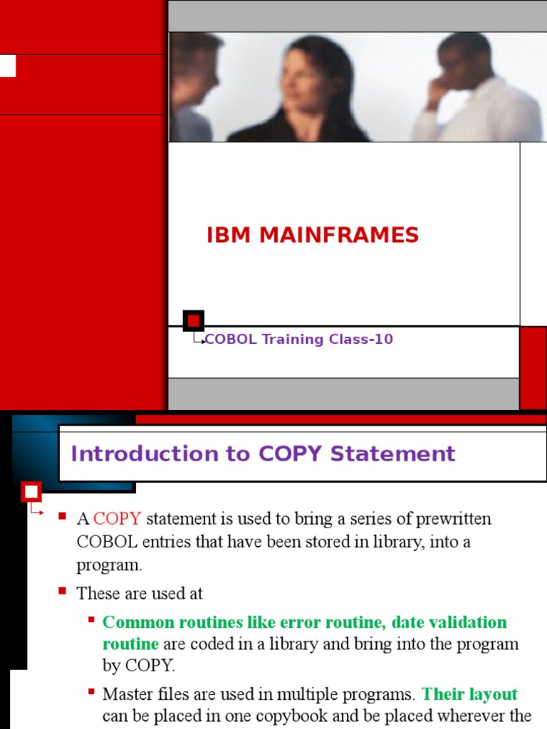 Ibm Mainframes: COBOL Training Class-10 | PDF | Library (Computing) | Information Technology ...