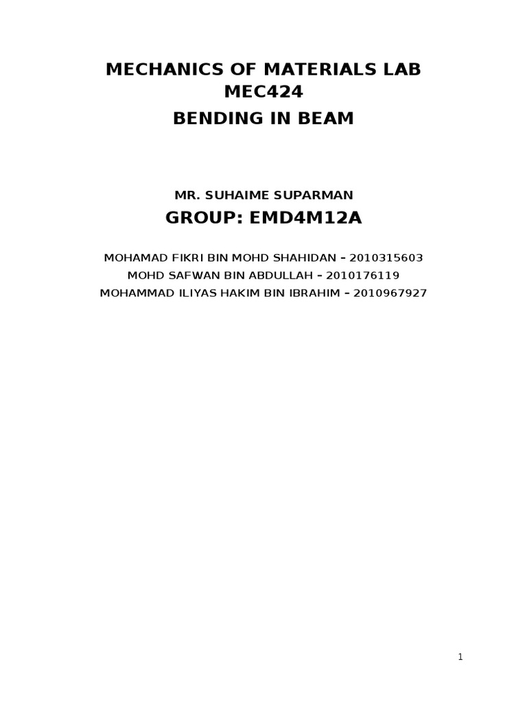Tensile Test Uitm | PDF | Beam (Structure) | Stress (Mechanics)