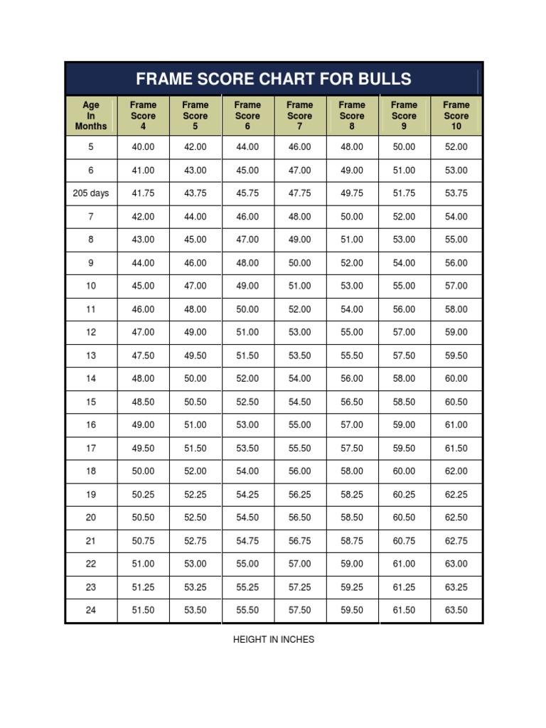 Frame Score Chart For Bulls | PDF