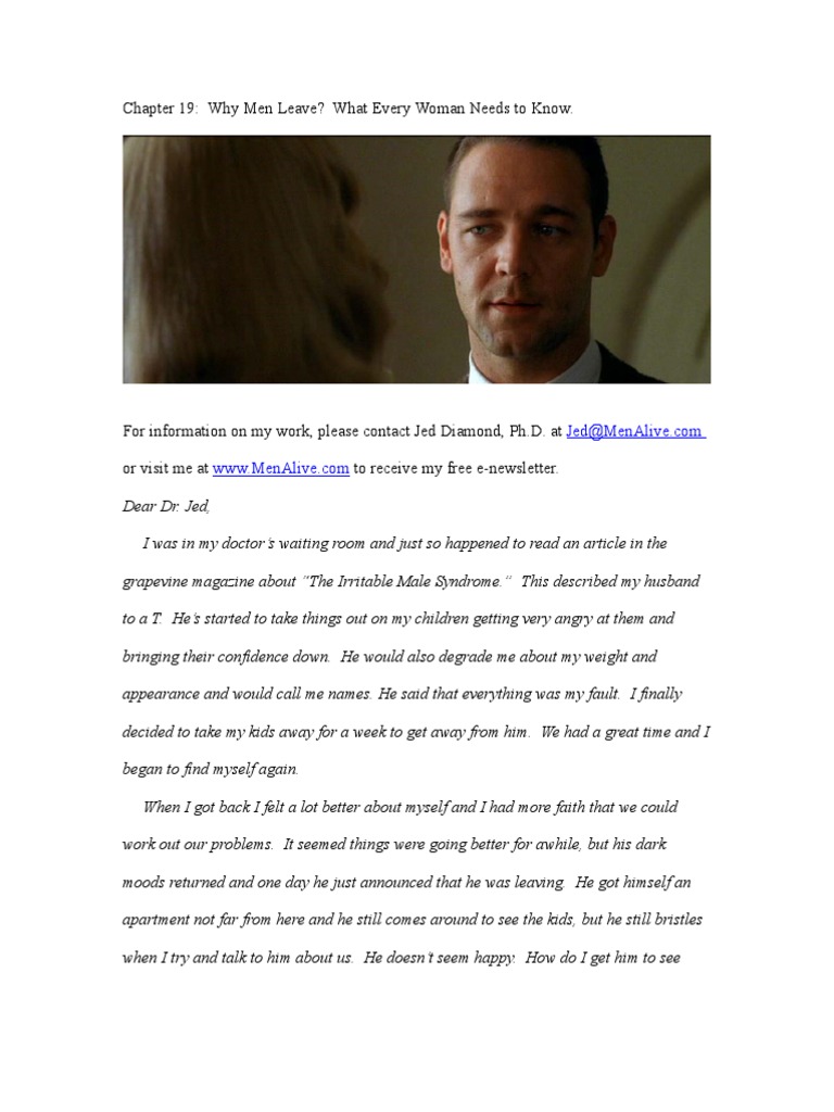 Understanding Why Men Leave Relationships | PDF | Prenatal Development ...