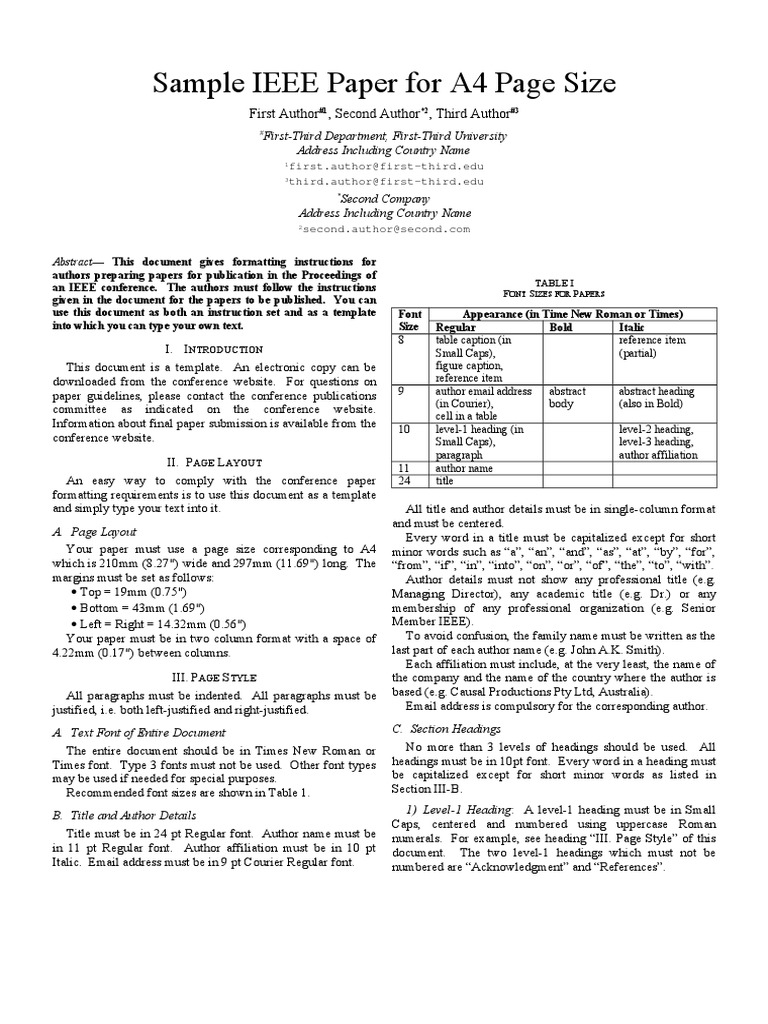 IEEE Paper Word Template A4 V2 | PDF | Latin Alphabet | Printing