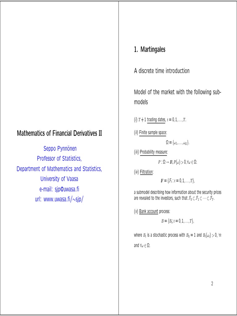 Martingales: A Discrete Time Introduction | PDF | Stochastic Process | Set (Mathematics)