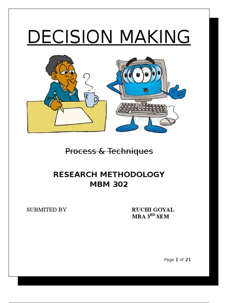 Decision Making (Process & Technique) | PDF | Decision Making ...