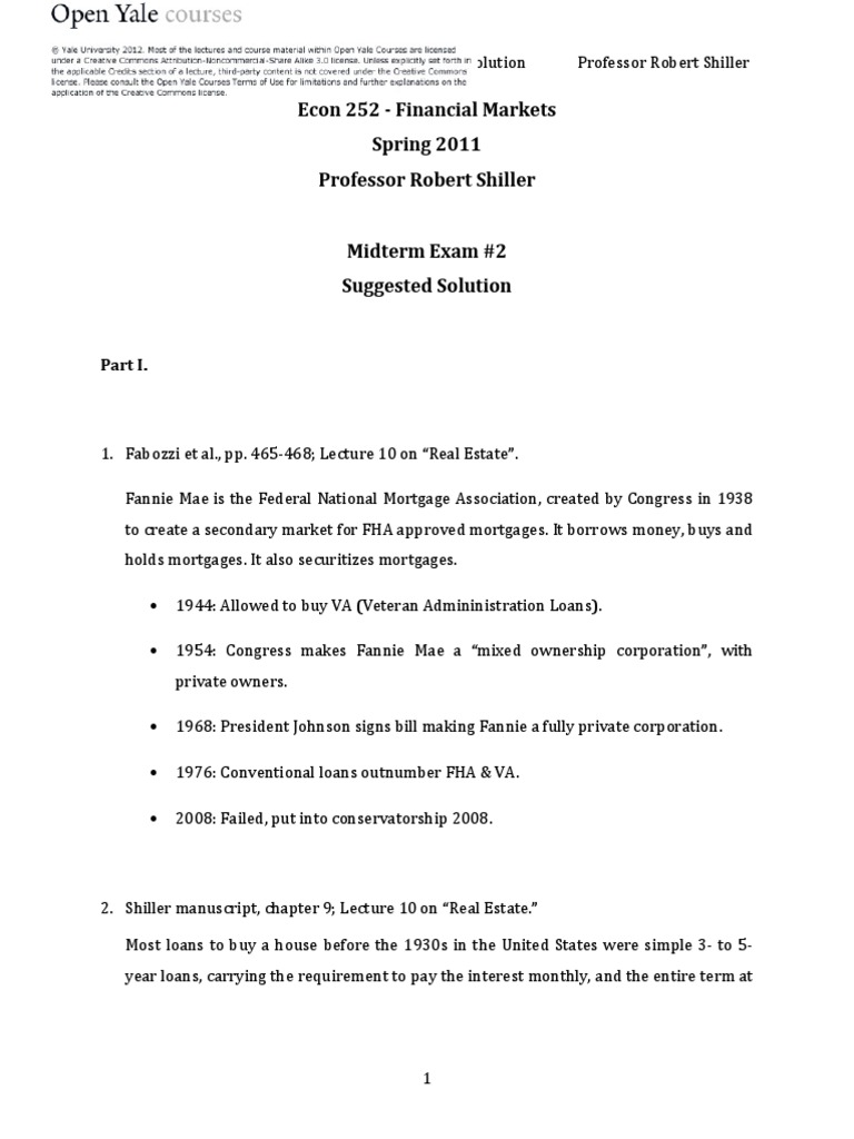 Econ 252 Midterm 2 Solutions 2011 | PDF | Yield (Finance) | Bonds (Finance)
