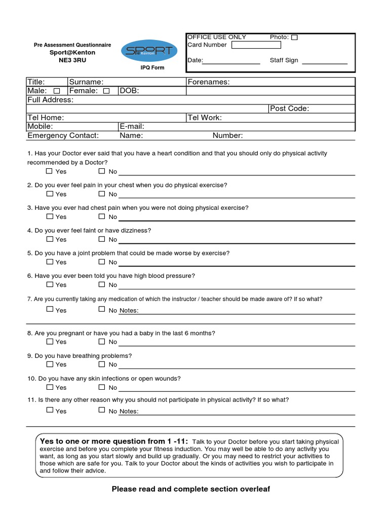 PARQ Form | Race And Ethnicity In The United States Census | Disability