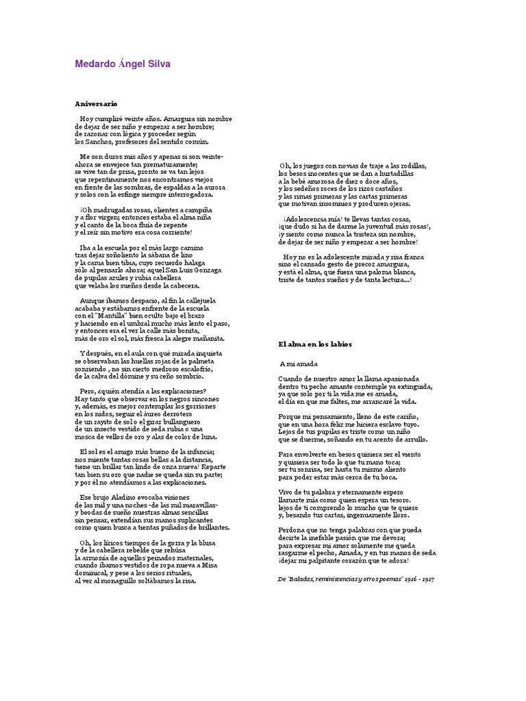 Poemas de Medardo Ángel Silva | PDF