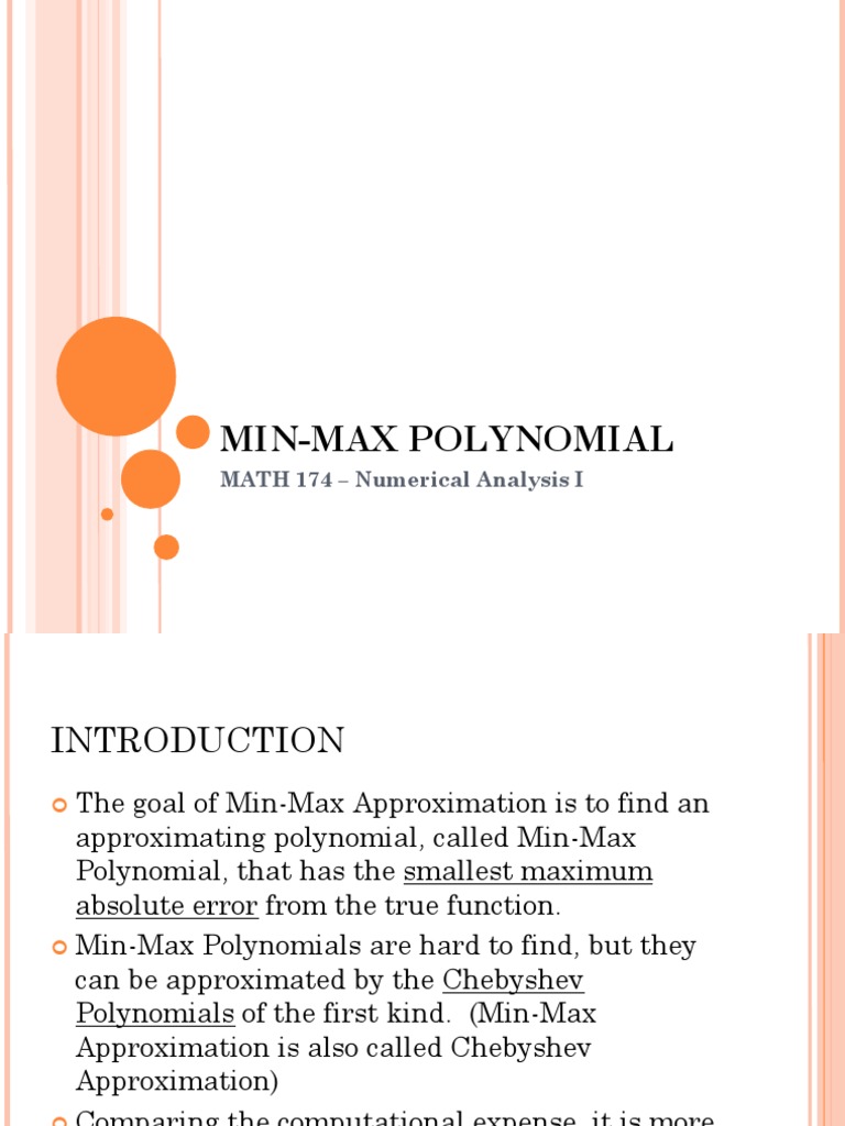 Minmax Polynomial, Min-Max Approximation | PDF | Mathematics Of ...