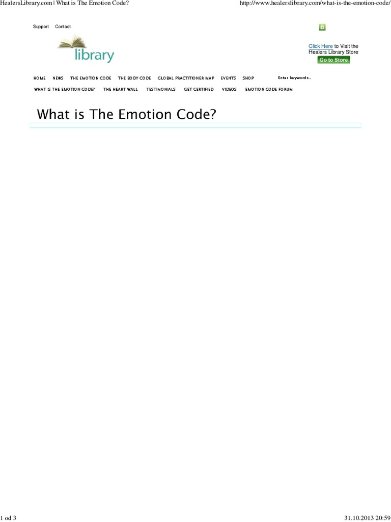 HealersLibrary - Emotion Code PDF | PDF | Audiobook | Physician