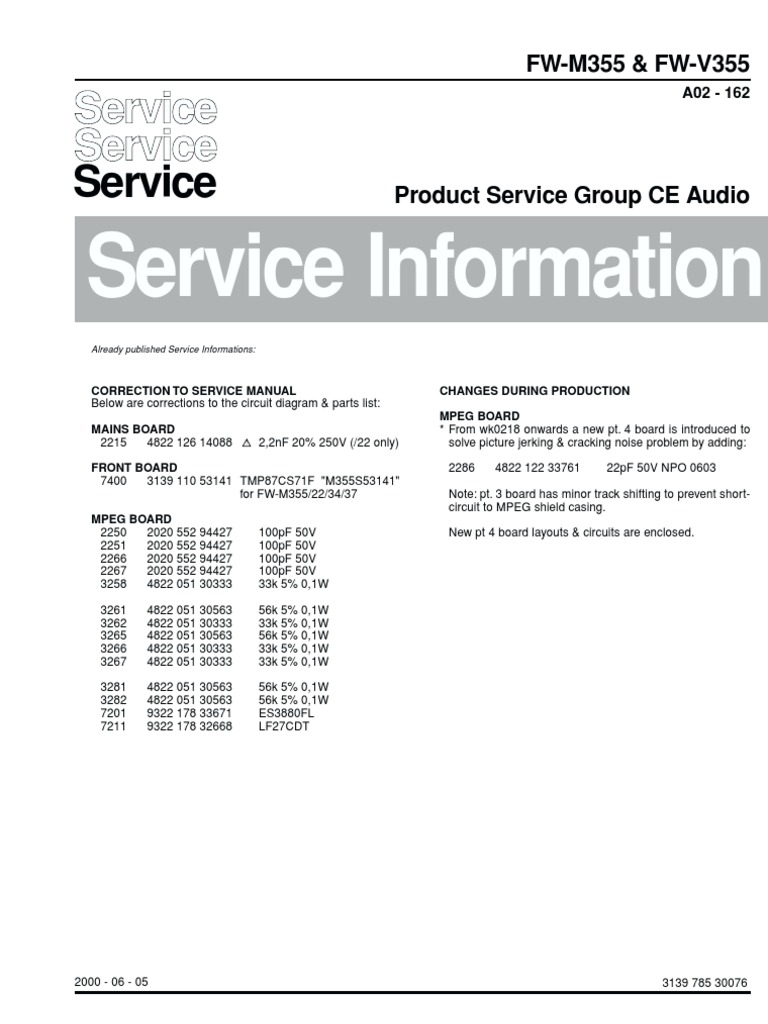 PHILIPS FW-M355 FW-V355 Si 30076 | PDF | Disabled Sports | Sports