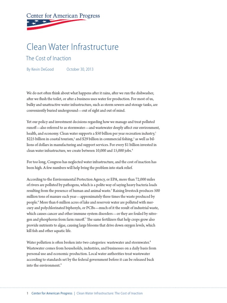 Clean Water Infrastructure: The Cost of Inaction | PDF | Stormwater ...