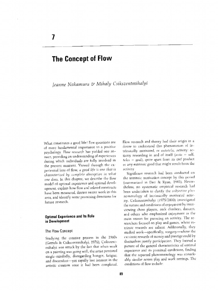 Concept Of Flow Mihály Csíkszentmihályi – YQTI