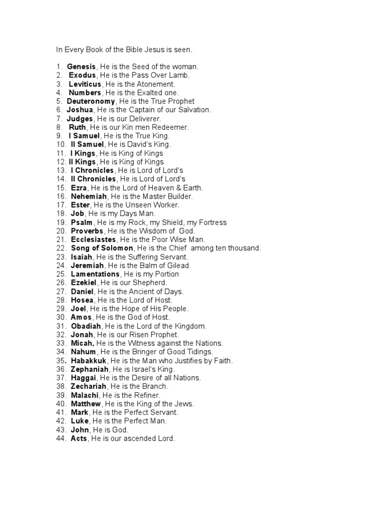 Jesus in Every Book of the Bible | PDF | Books Of Samuel | Books Of Kings