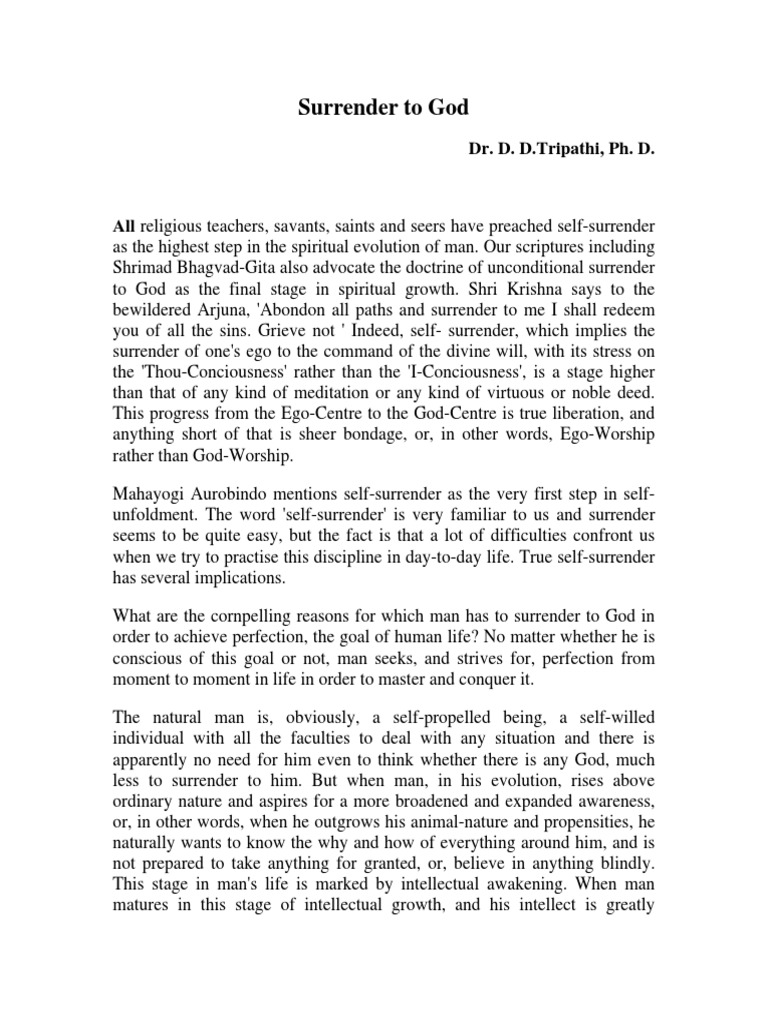 Surrendering To God PDF | PDF | Spirituality | Id