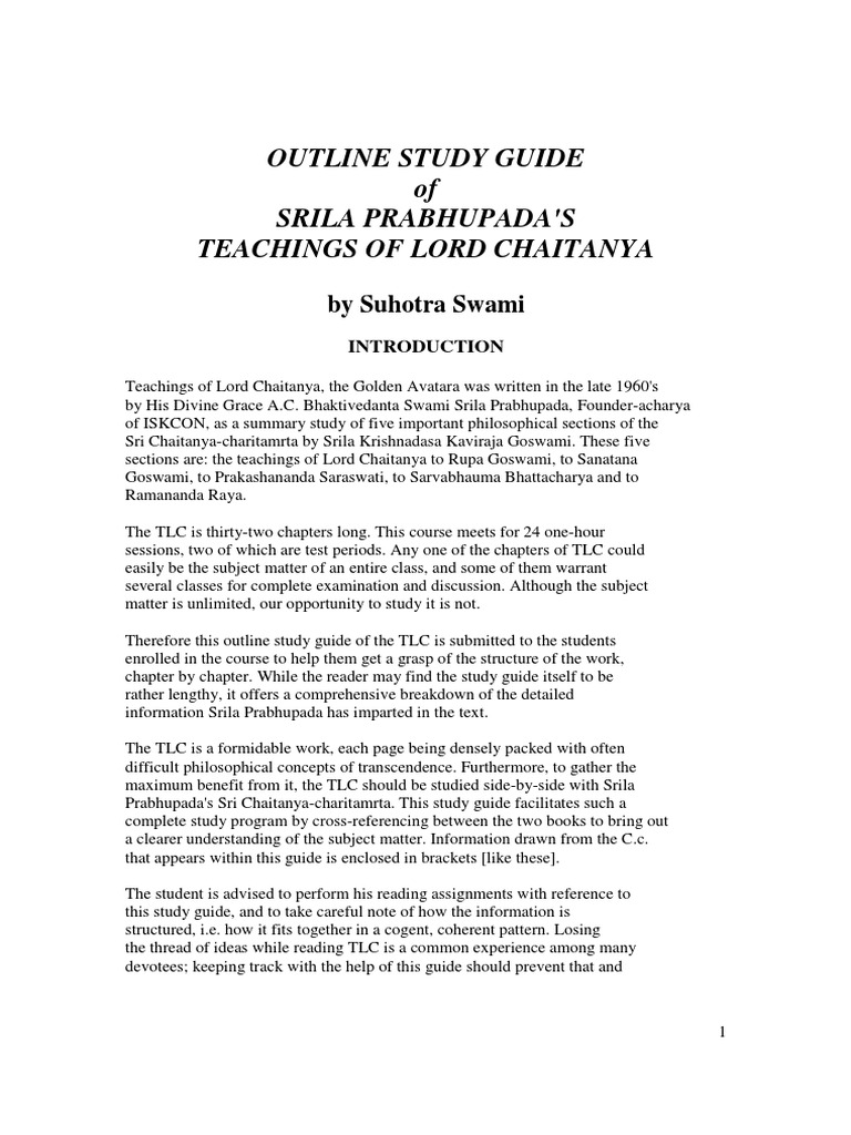 Lord Chaitanya's Teachings to Rupa Goswami | PDF | Krishna | Hinduism