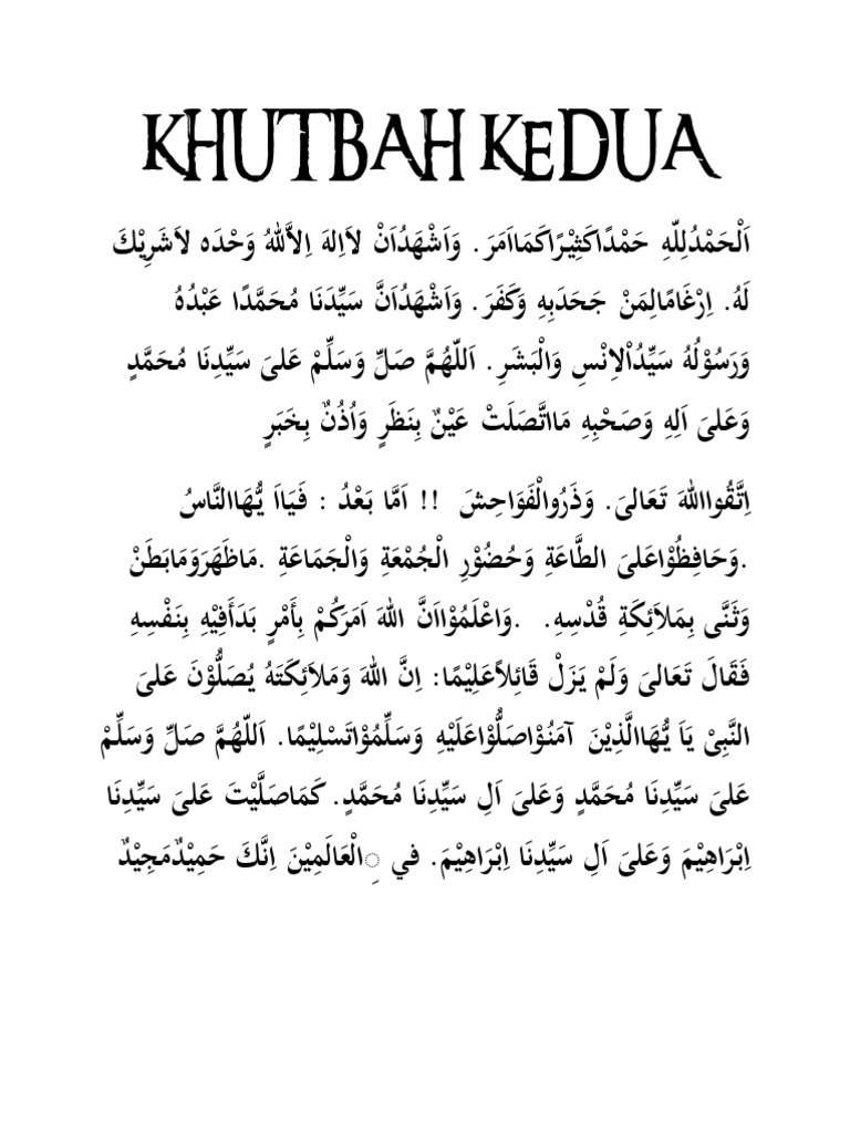 Bacaan Khutbah Kedua PDF | PDF