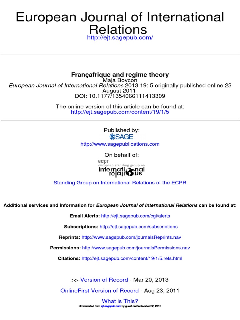 European Journal of International Relations 2013 Bovcon 5 26 | PDF ...