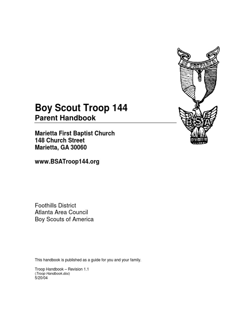 Troop 144 Parent Handbook Guide | PDF | Boy Scouts Of America | Scouting