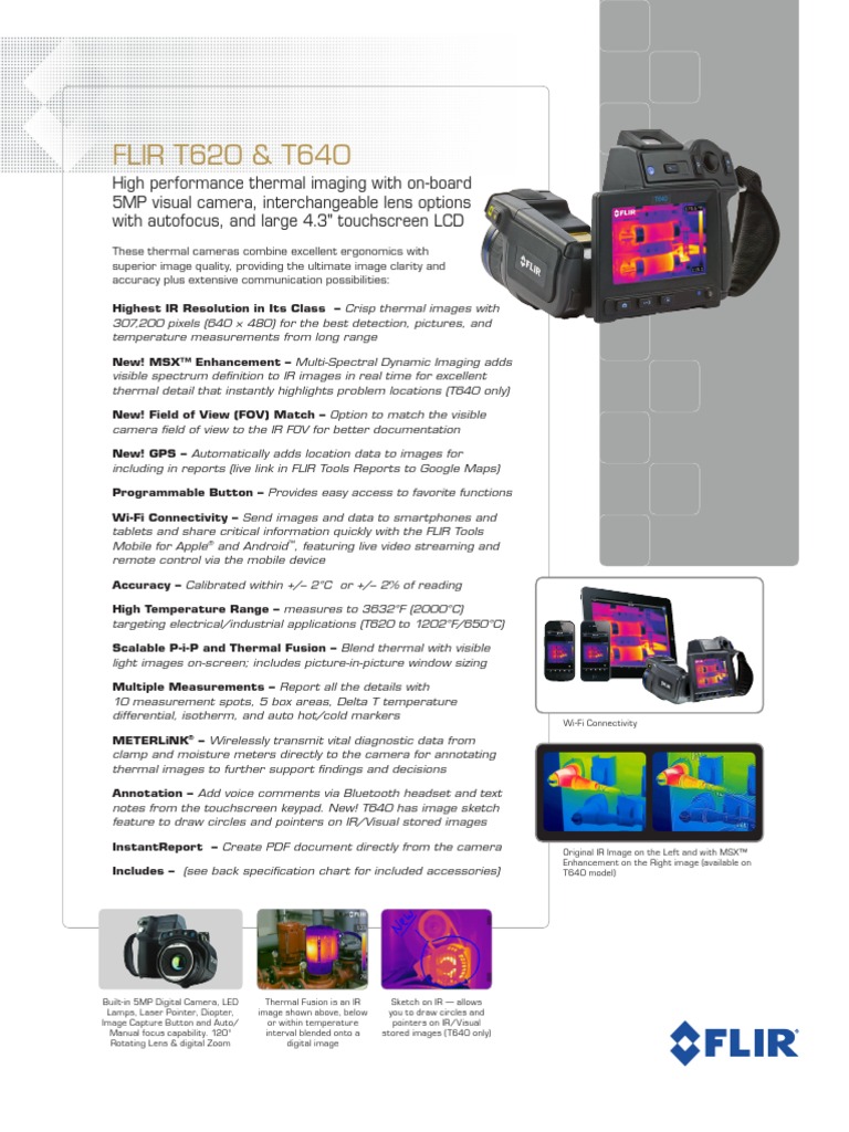 Flir t620 Datasheet PDF | PDF | Infrared | Video