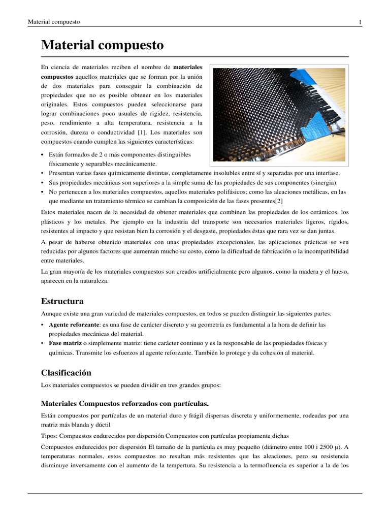 Material compuesto.pdf | Material compuesto | Materiales