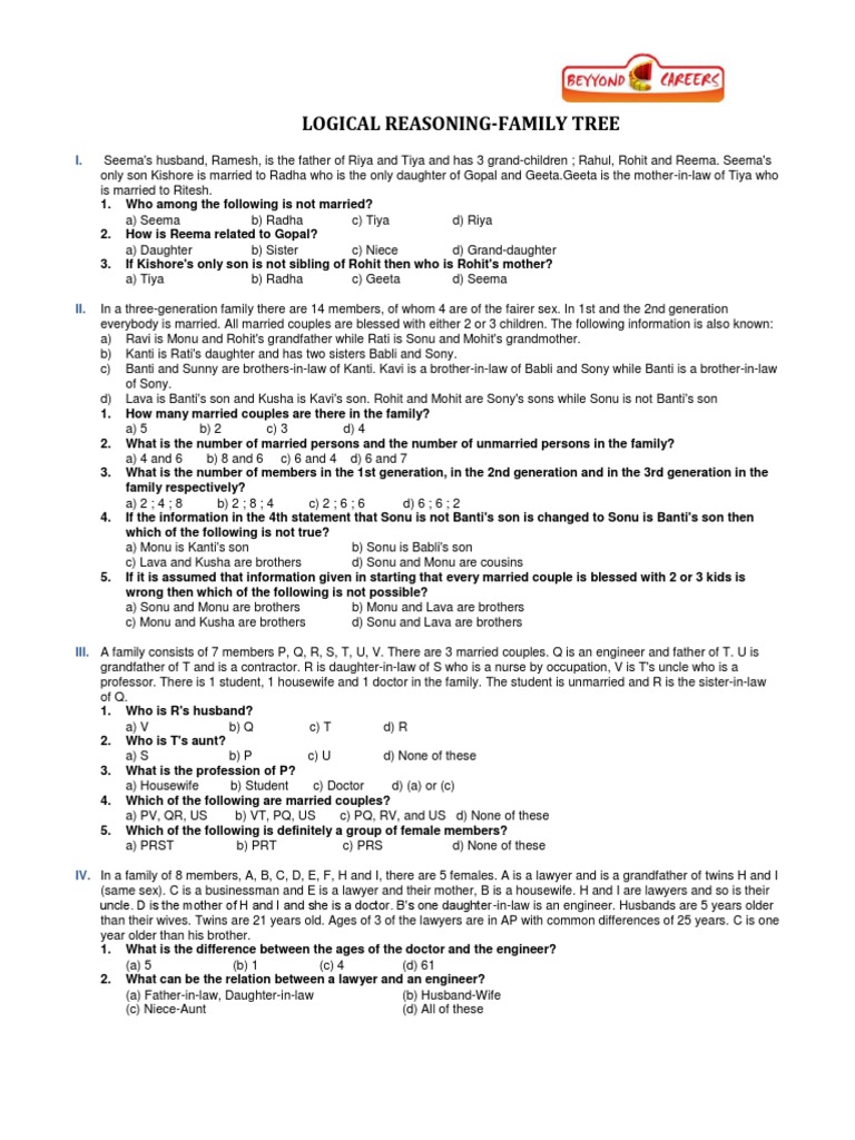 Understanding Relationships in a Three Generation Family Tree | PDF ...