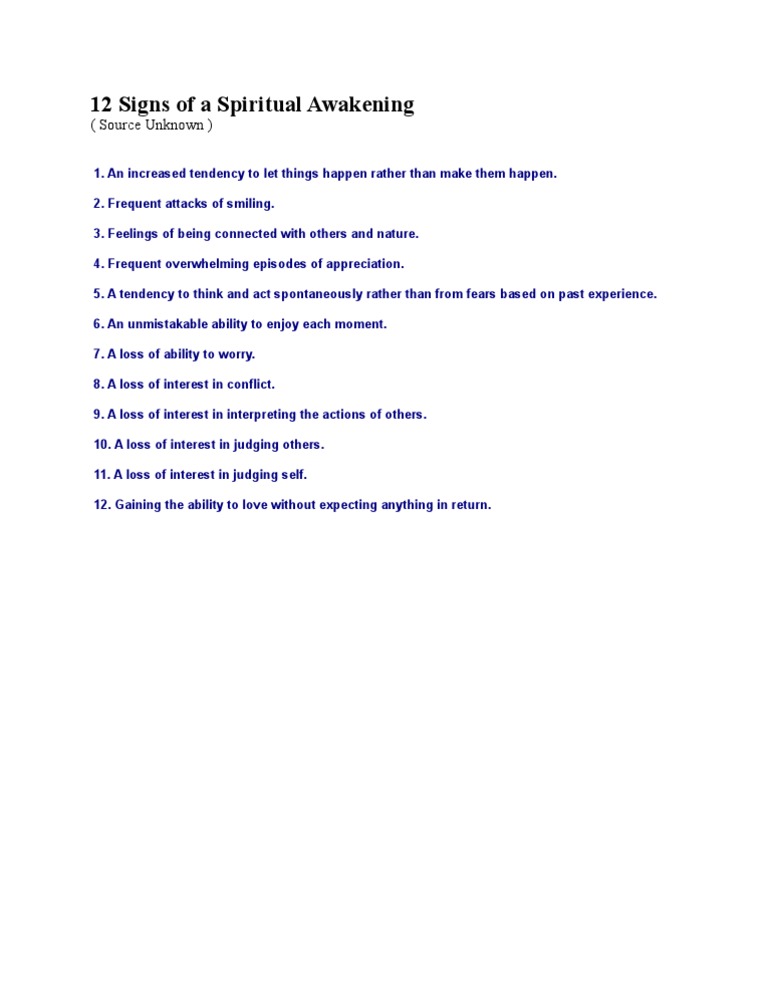 12 Signs of Spiritual Awakening | PDF | Wellness | Science & Mathematics