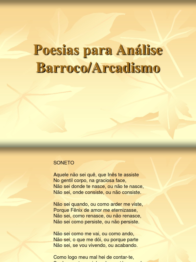 Poesias Barroco Arcadismo | PDF | Cupido | Amor