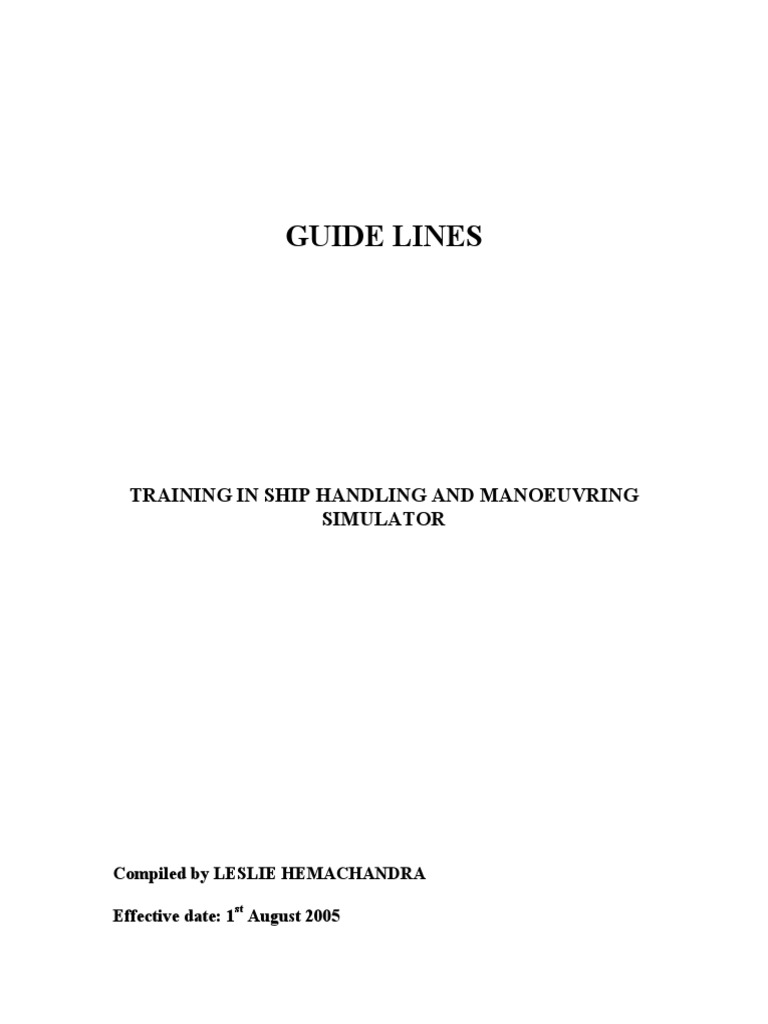 Course Guide Line-Ship Manoeuvring Simulator PDF | PDF | Simulation | Ships