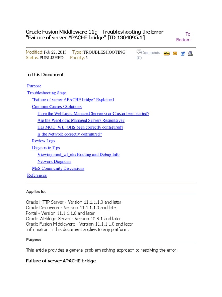 Oracle Fusion Middleware 11g | PDF | Domain Name System | Web Server
