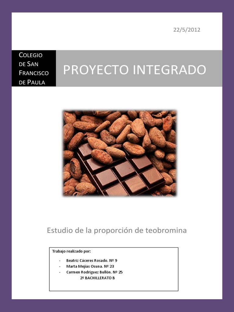Proporción de Teobromina en Cacao | PDF | Chocolate | Sólidos de cacao