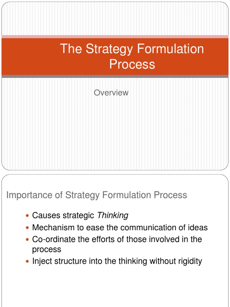 Strategy Formulation | PDF | Strategic Management | Strategic Thinking